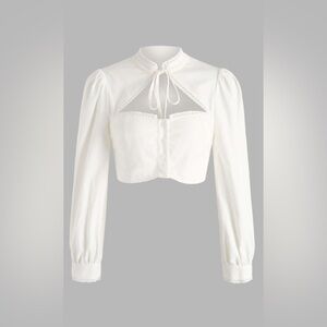 Cider | Tops | Cider Floral Trim Warm Long Sleeve Crop Top Xs | Poshmark